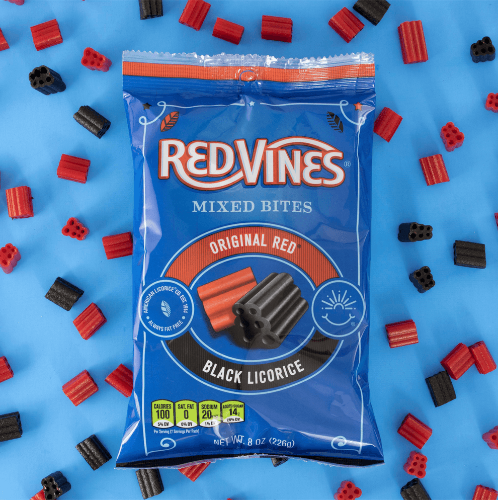 Red Vines ® Mixed Bites, Red & Black Soft Licorice Pieces, 8oz Bag